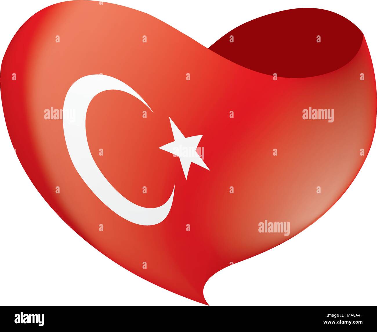 Turkish flag heart icon hi-res stock photography and images - Alamy