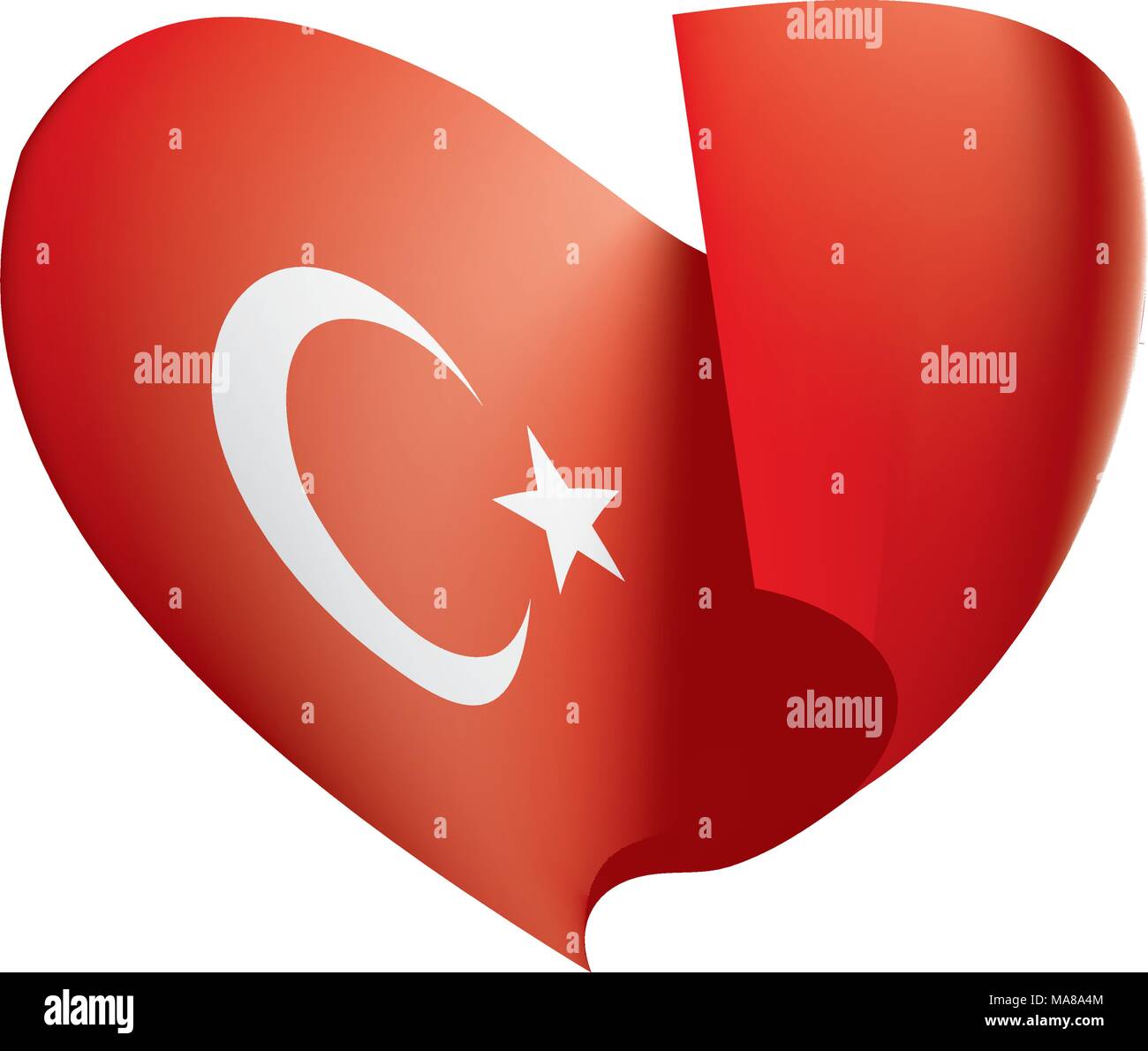 Turkish flag heart icon hi-res stock photography and images - Alamy