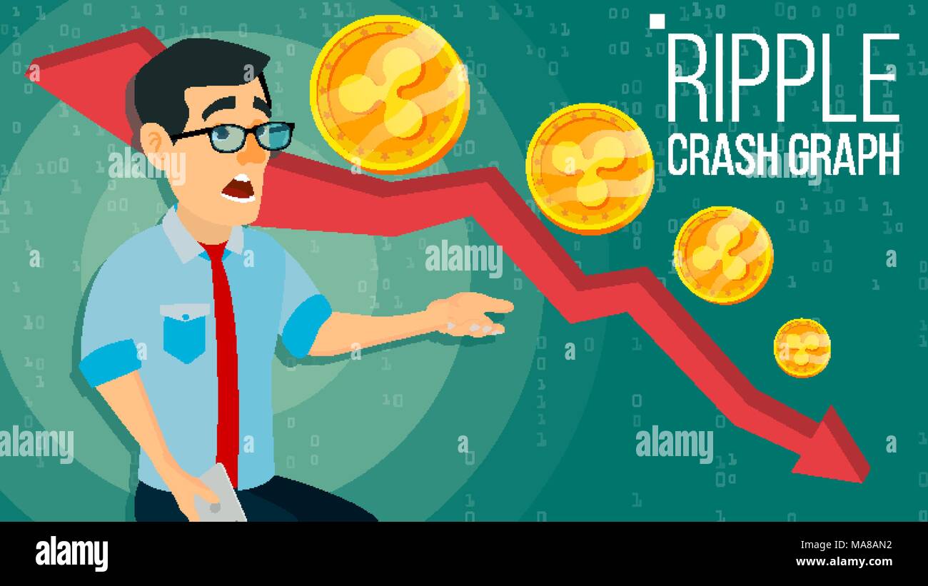 Ripple Crash Graph Vector. Surprised Investor. Negative Growth Exchange ...