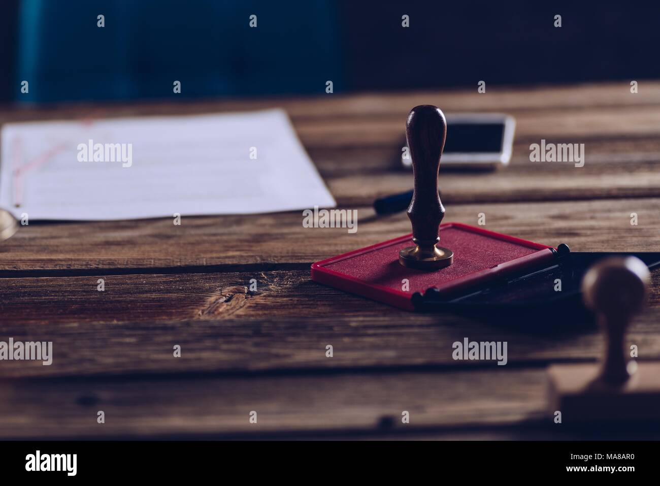 Notary public stamper in office. Law concept Stock Photo - Alamy