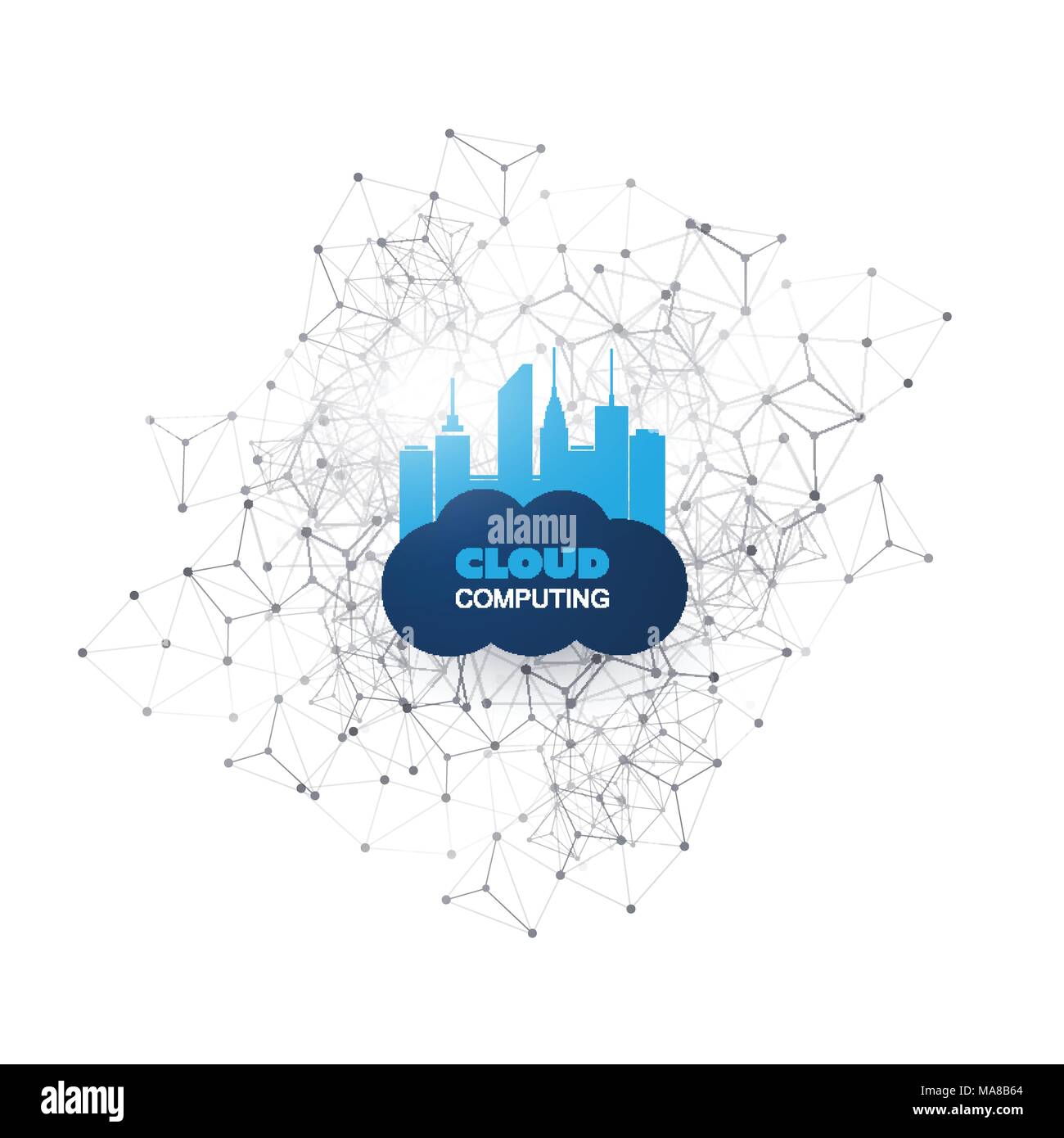 Cloud Computing Design Concept with Mesh - Digital Network Connections ...