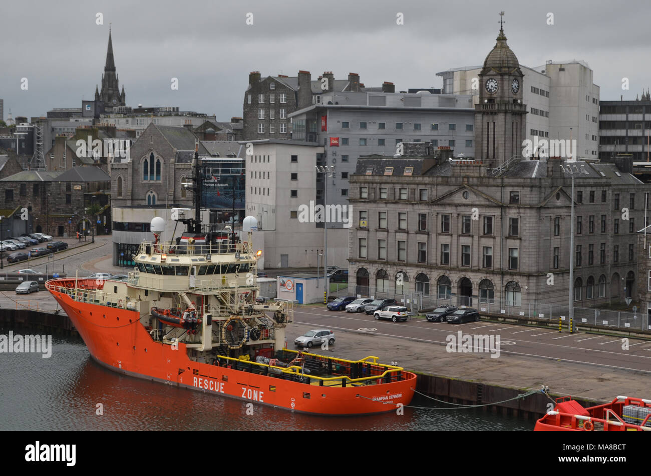 Aberdeen (Scotland) harbour, main gateway for the North Sea oil and gas ...