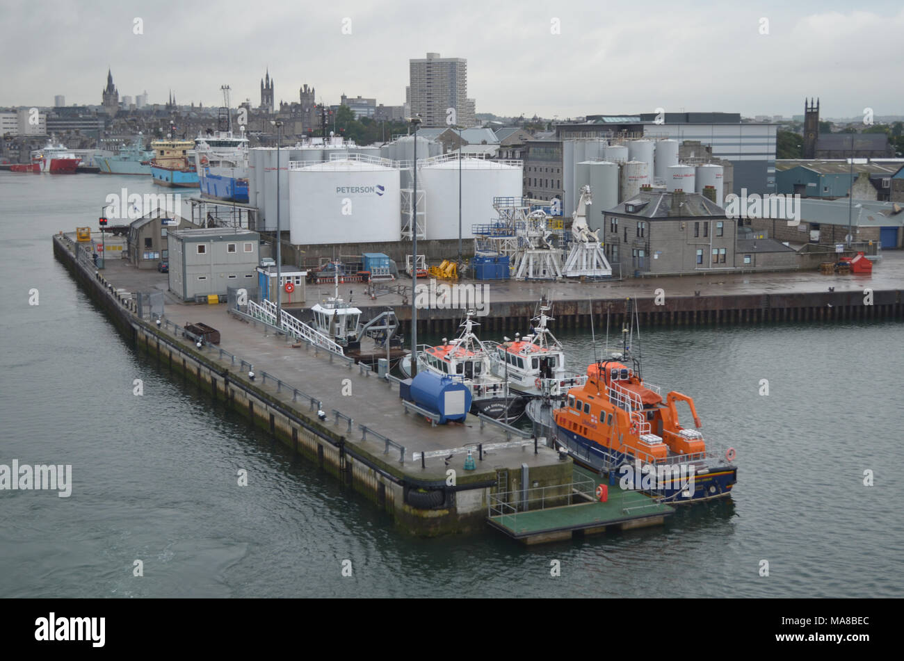 Aberdeen (Scotland) harbour, main gateway for the North Sea oil and gas ...