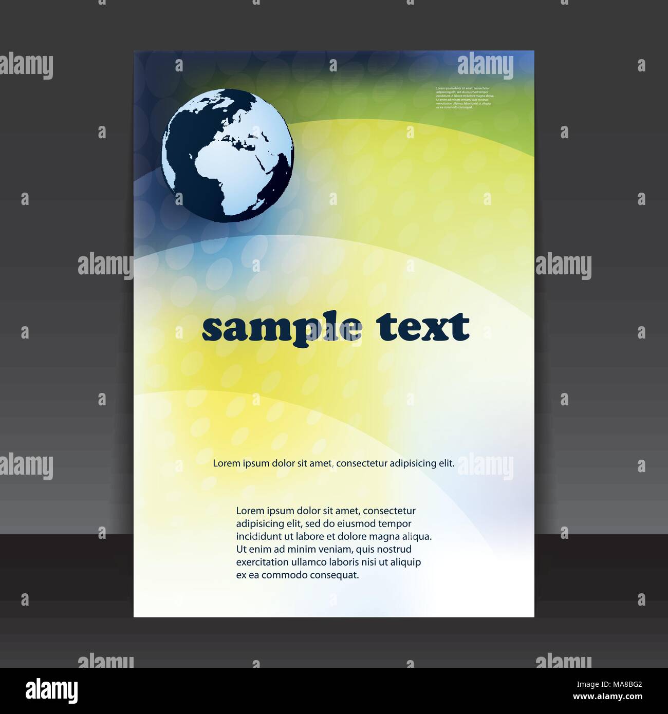 Yellow Flyer or Cover Design with Earth Globe in Editable Vector Format ...