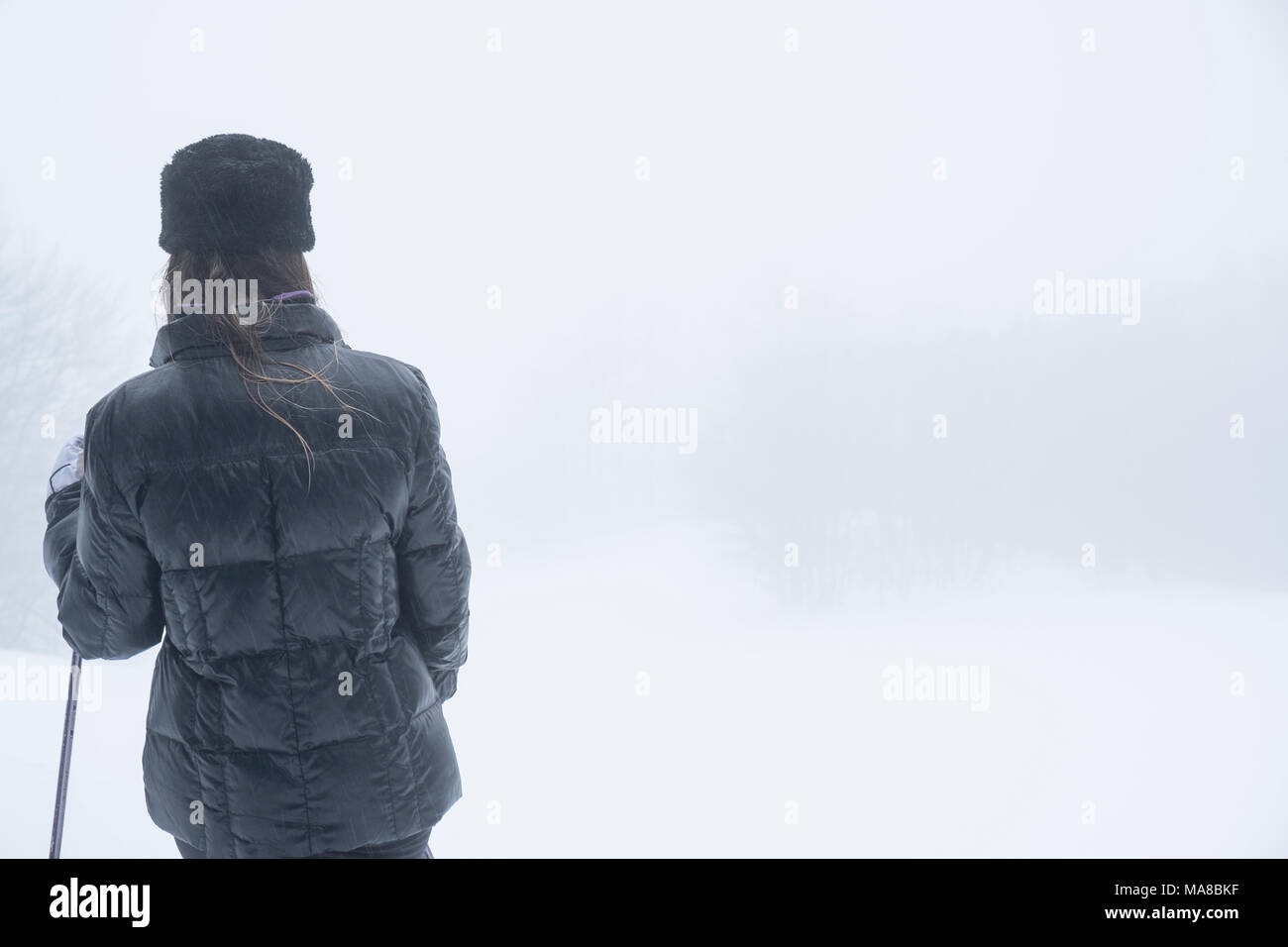 woman in the fog Stock Photo - Alamy