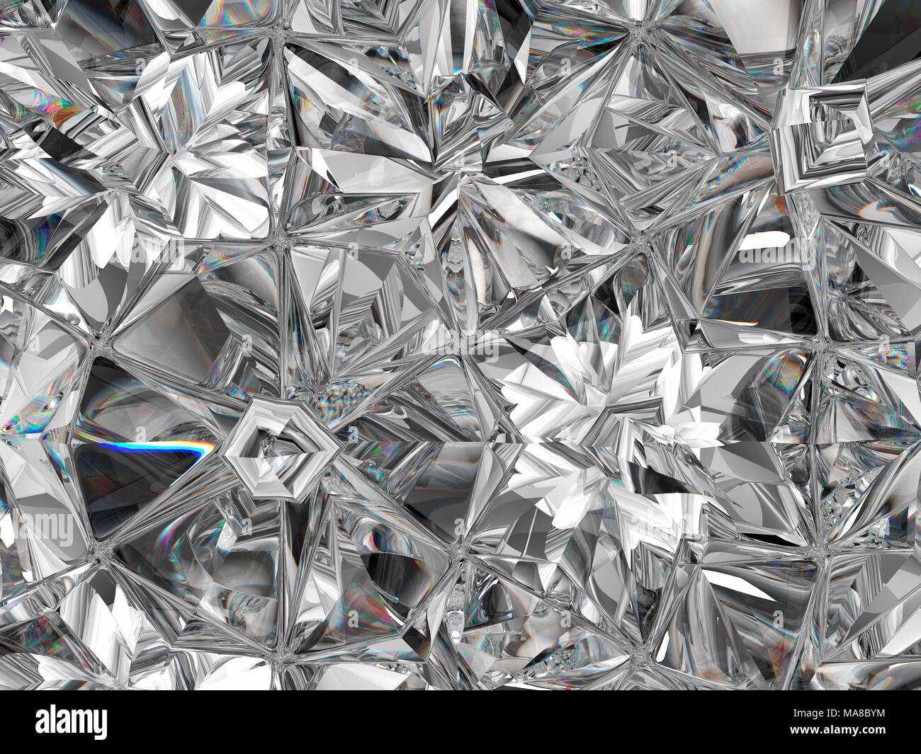 Precious Gemstone closeup texture and kaleidoscope. top view of round ...
