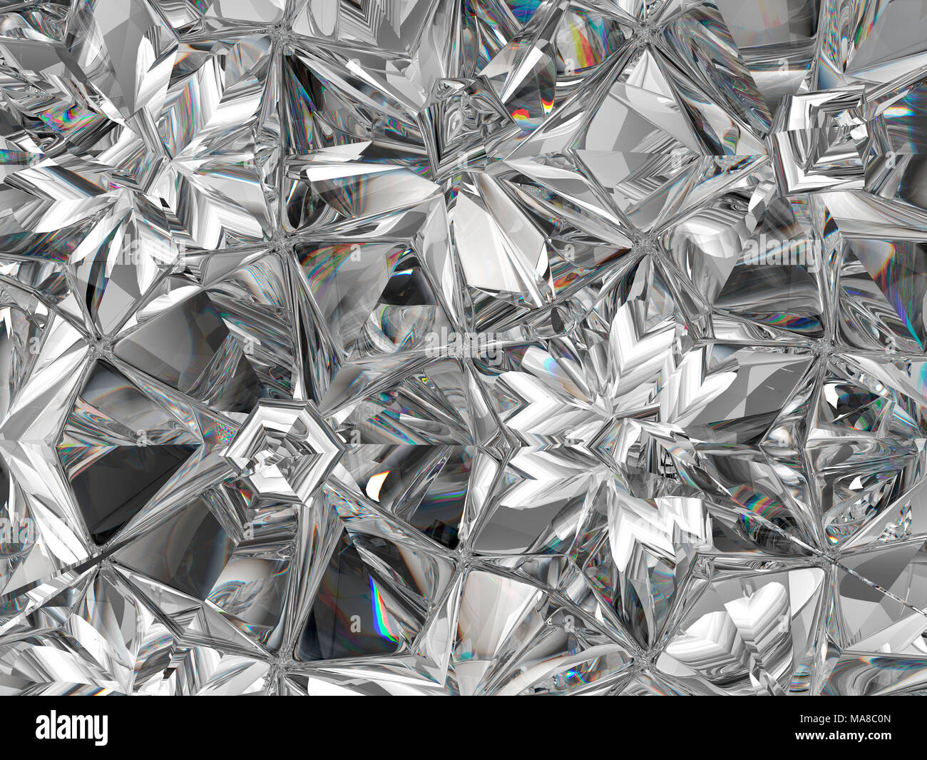 Precious Gemstone closeup texture and kaleidoscope. top view of round ...