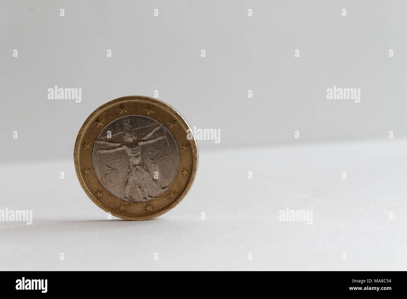 One euro coin on isolated white background Denomination is 1 euro ...