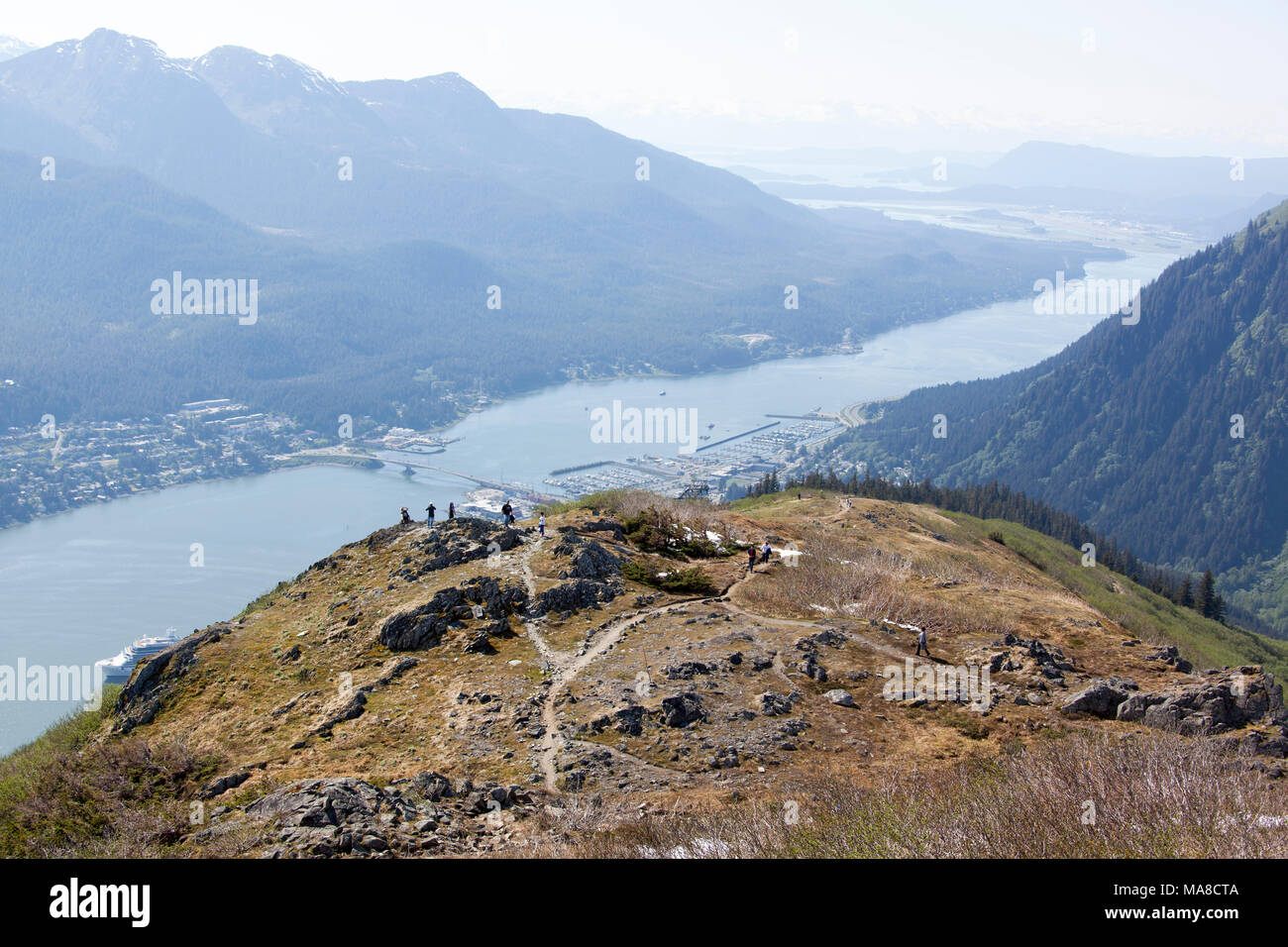 The springtime view of Juneau town from Mount Roberts (Alaska Stock ...