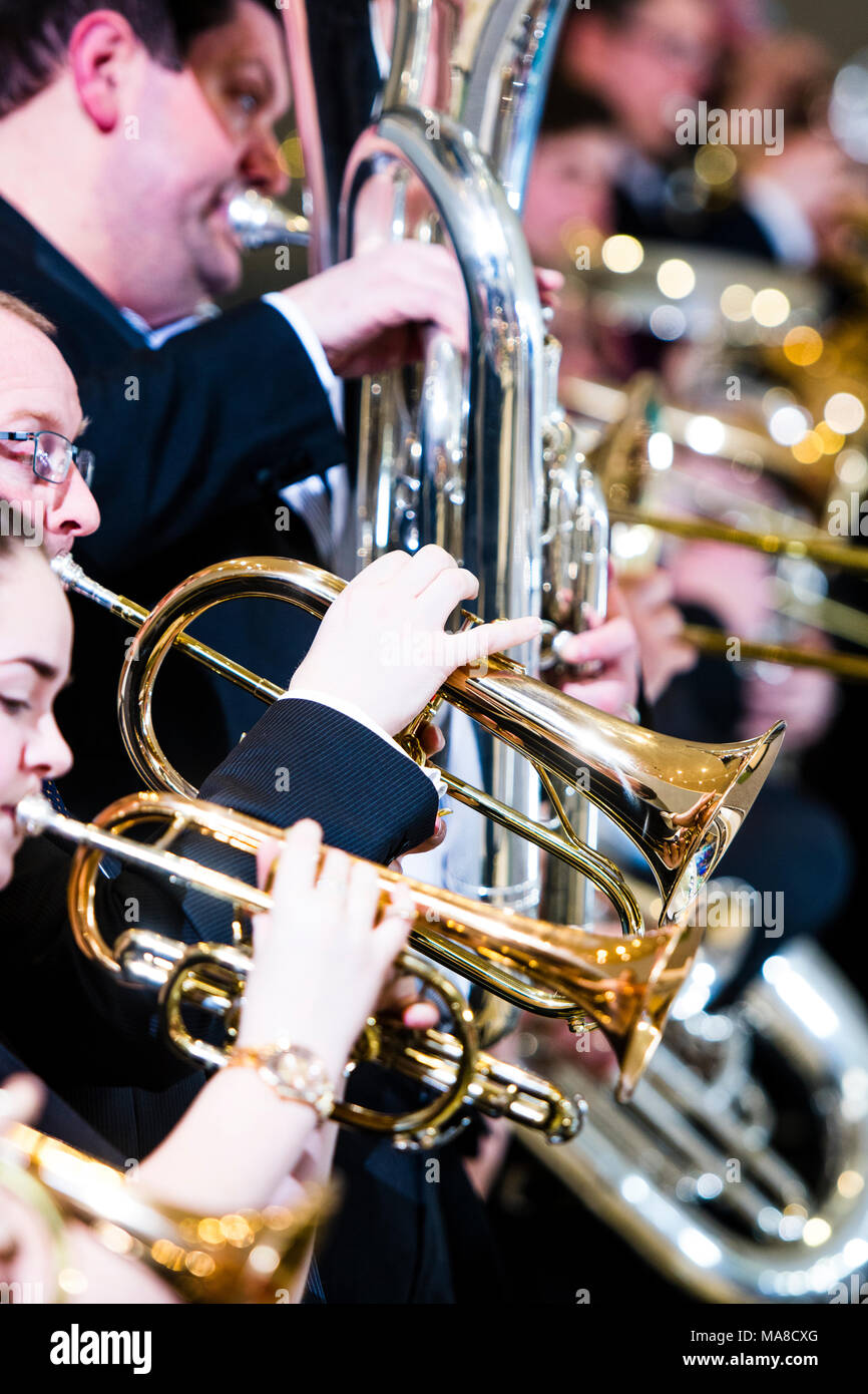 Blowing Playing Brass Instruments High Resolution Stock Photography and ...