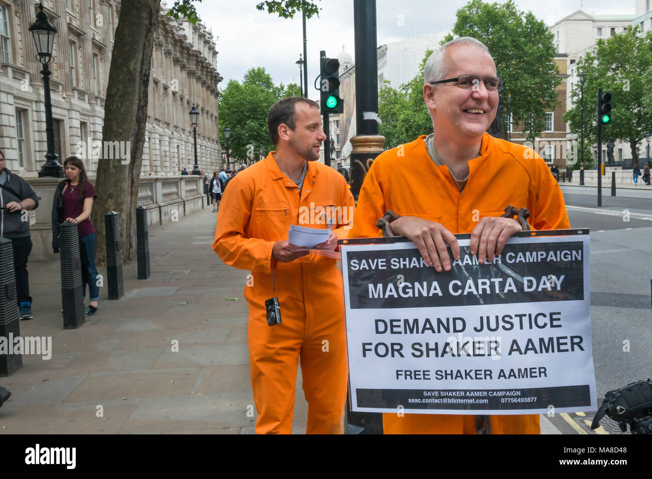 Protesters at Downing St on Magna Carta day demanding justice for ...