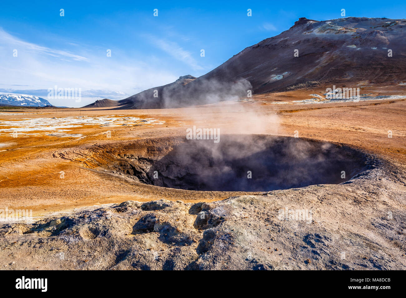 Geothermal field of Hverir, unique wasteland with pools of boiling mud ...