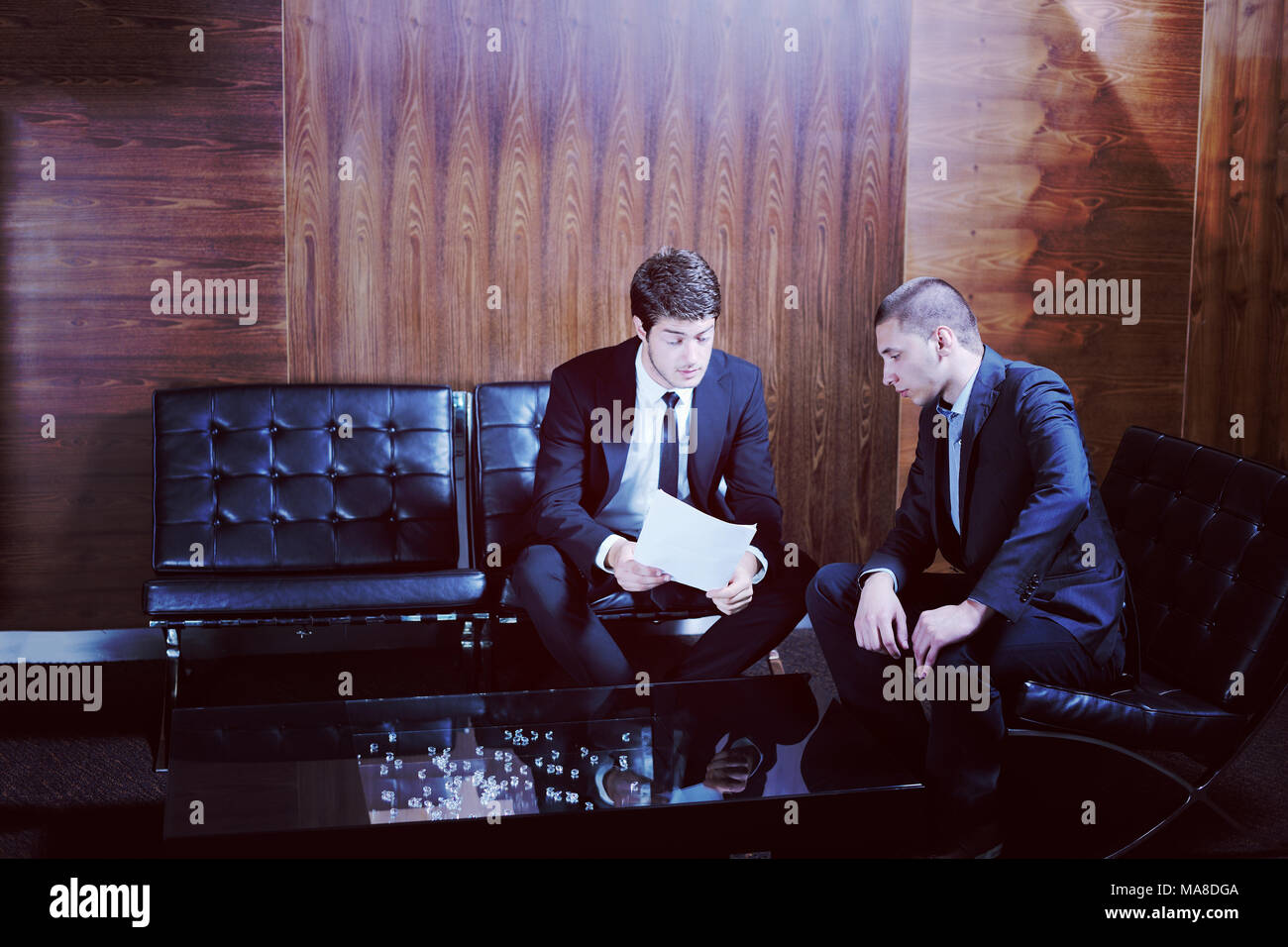 business people shaking hands make deal and sign contract Stock Photo ...