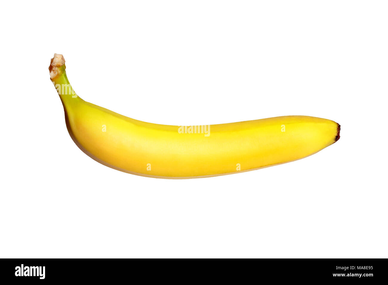 Single banana against white background Stock Photo - Alamy