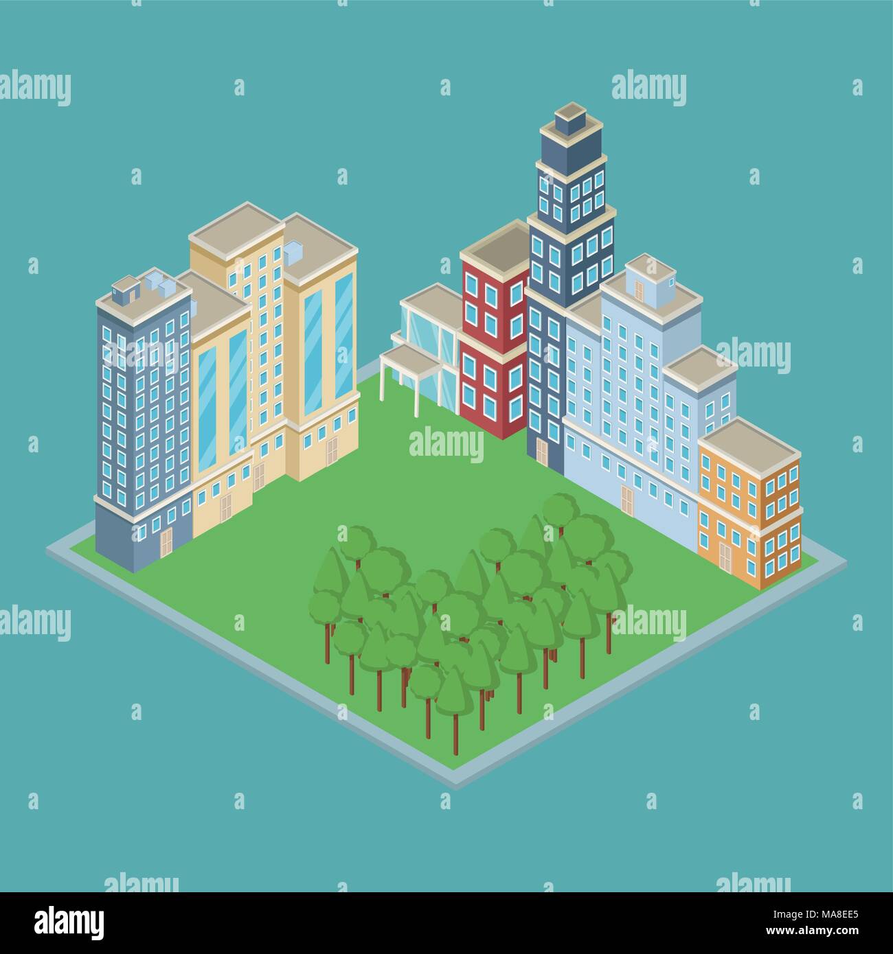 Isometric office buildings Stock Vector Image & Art - Alamy