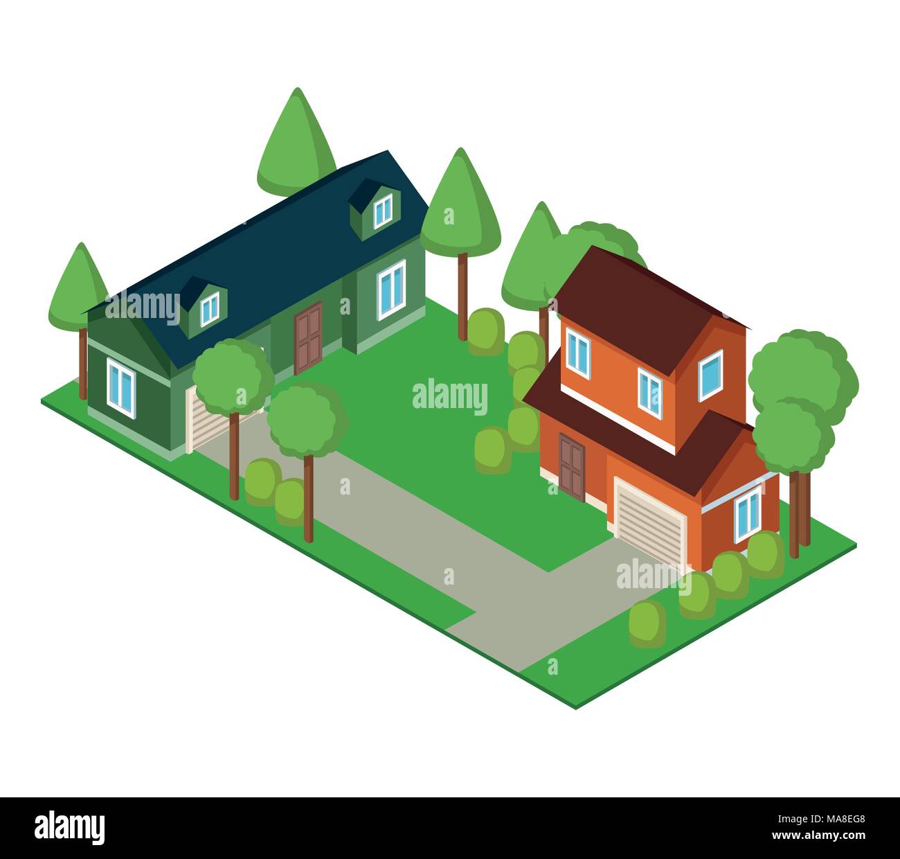 Isometric group of houses Stock Vector Image & Art - Alamy