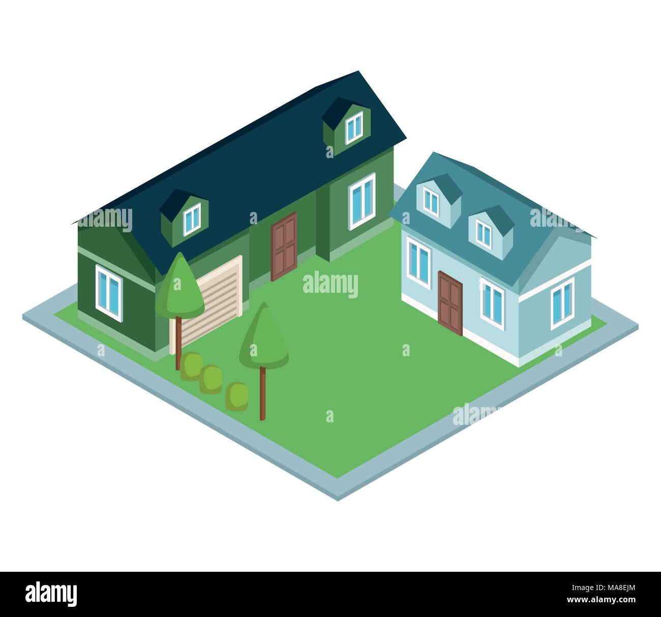 Isometric group of houses Stock Vector Image & Art - Alamy
