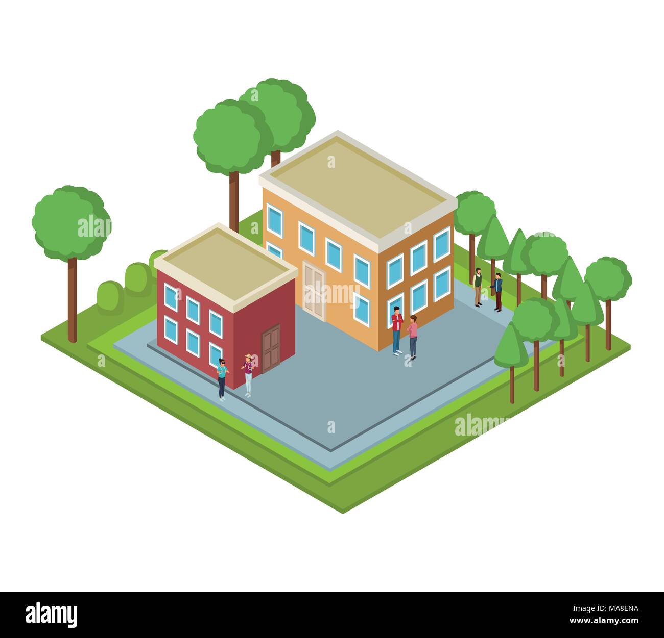 Isometric group of houses Stock Vector Image & Art - Alamy