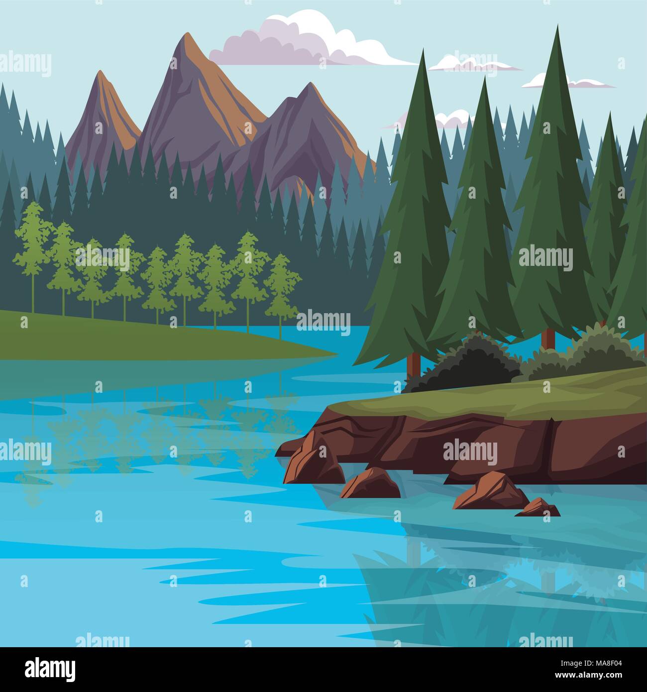 Beautiful nature landscape Stock Vector Image & Art - Alamy