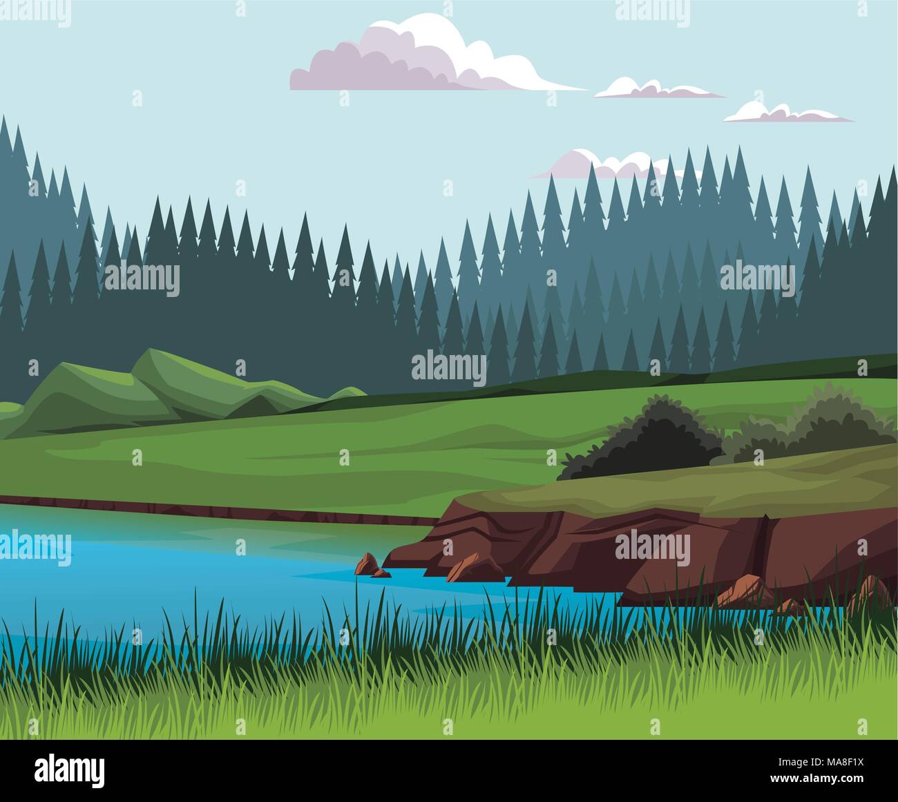 Beautiful nature landscape Stock Vector Image & Art - Alamy