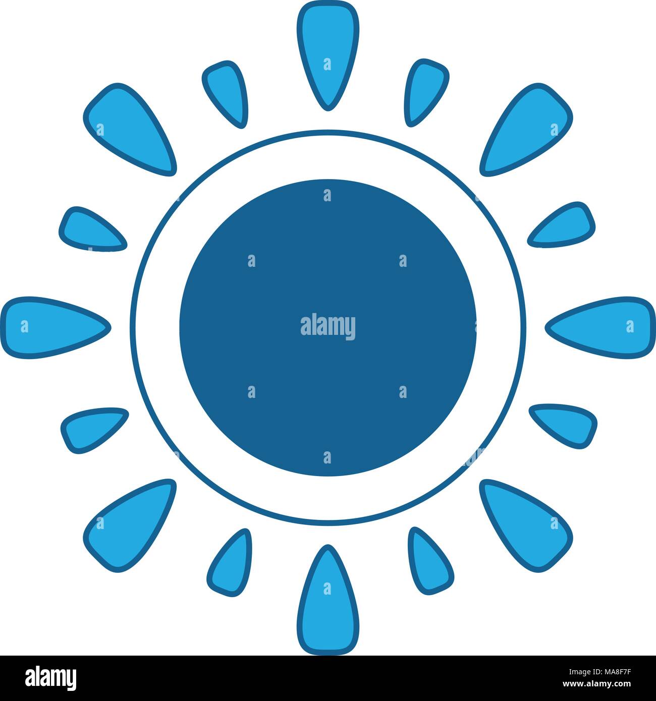 sun icon over white background, blue shading design. vector ...