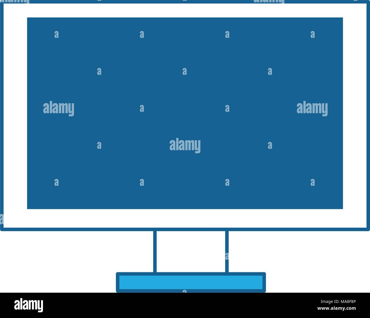 computer monitor icon over white background, blue shading design ...