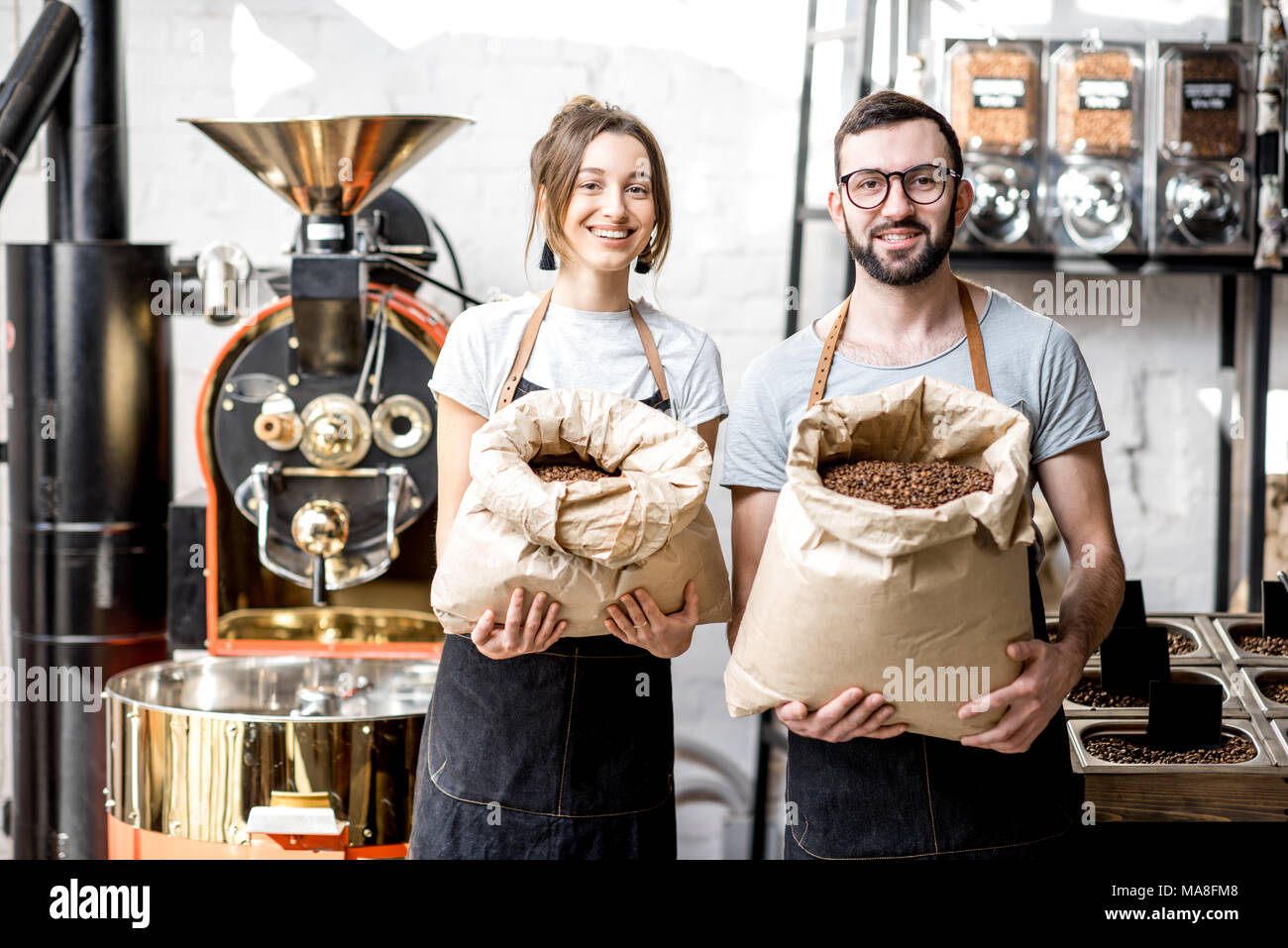 Portrait baristas in uniform hi-res stock photography and images - Alamy