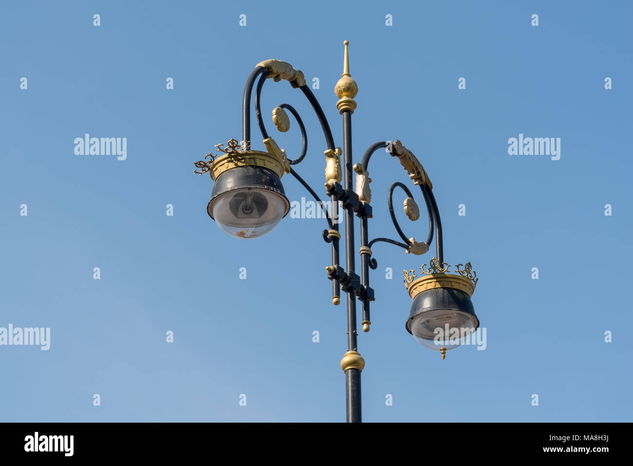 Lamp post in Muscat, Oman with intricate detail including crown Stock ...