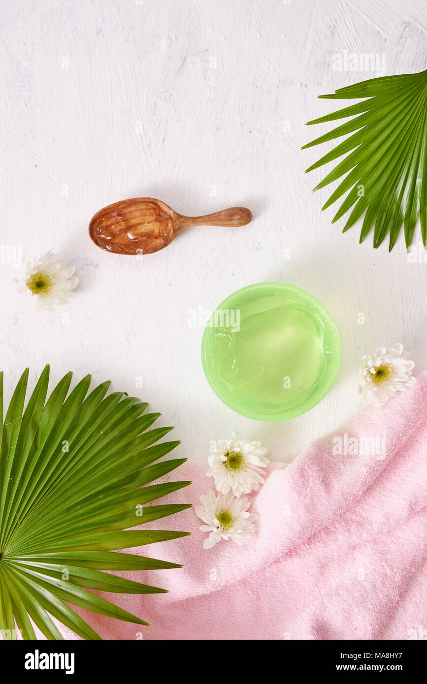 Soothing gel aloe vera formula represent the cosmetic and bodycare ...
