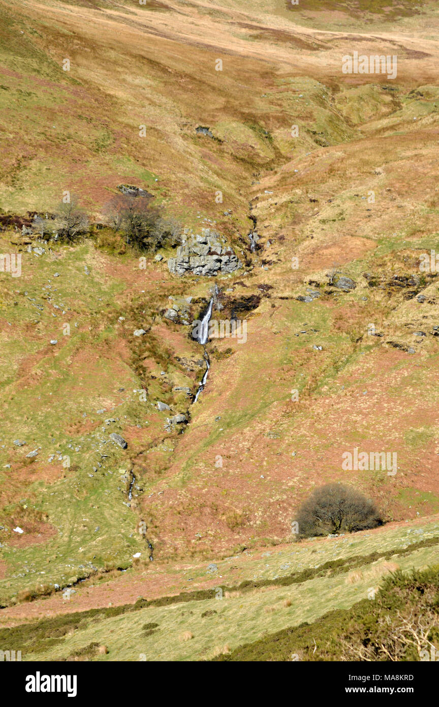 Cadair Berwyn Mountains at Pistyll Rhaeadr Stock Photo - Alamy