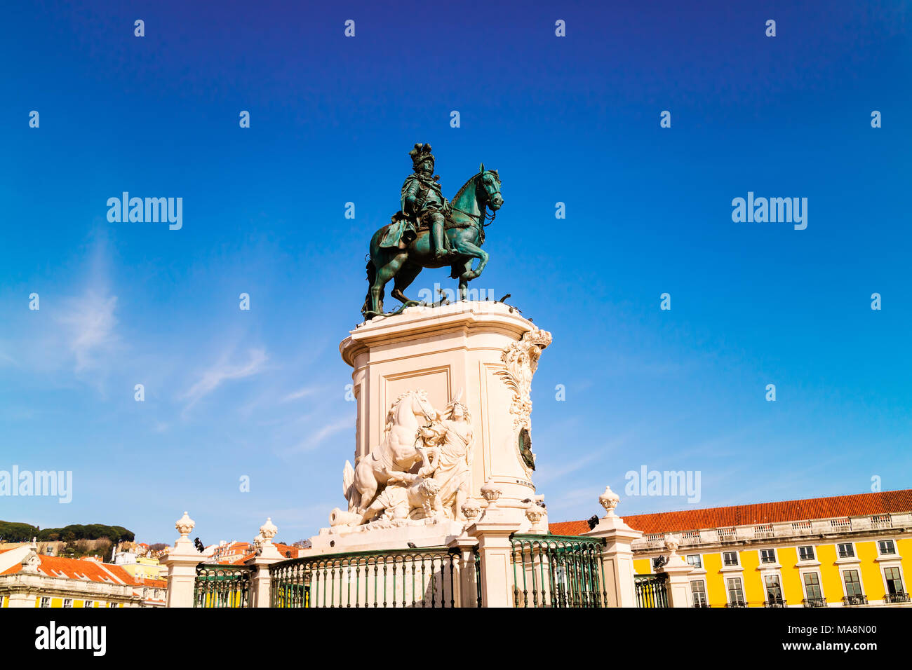 The equestrian bronze statue of Joseph I of Portugal was designed by ...