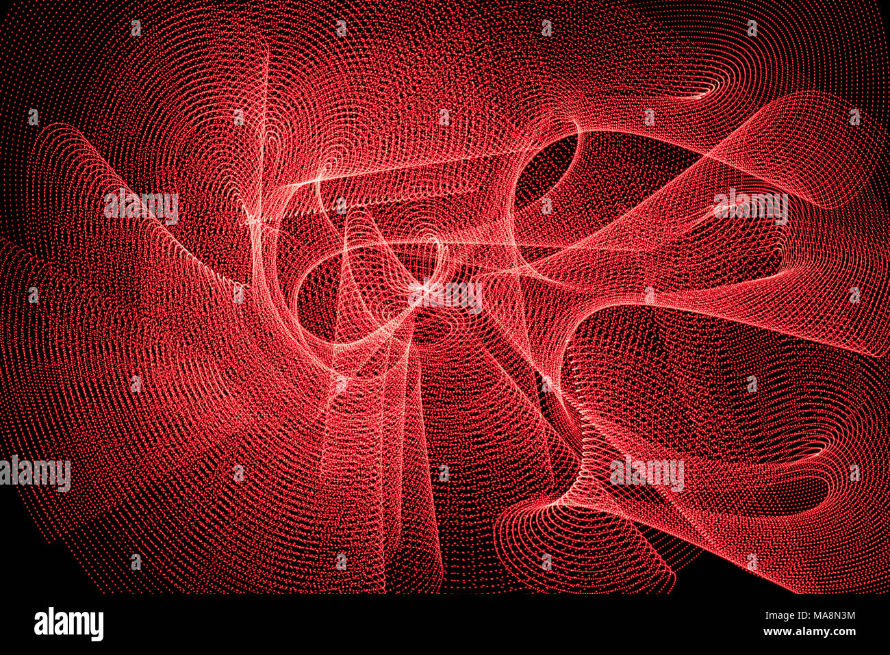 Red color abstract light painting. LED lights on black background Stock ...