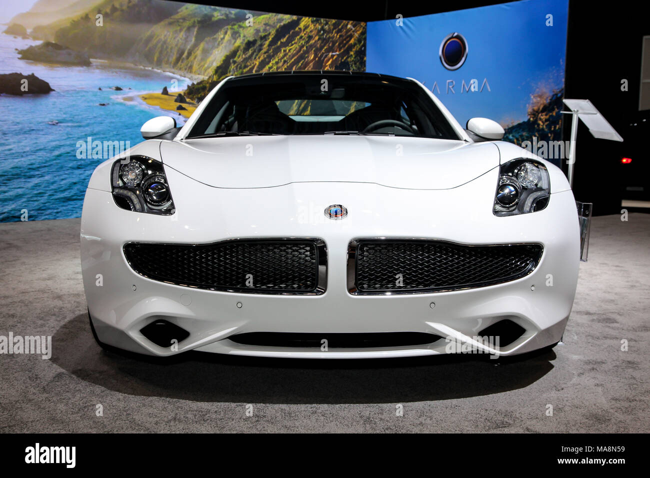 NEW YORK CITY-MARCH 28: 2018 Karma Revero hybrid electric luxury super ...