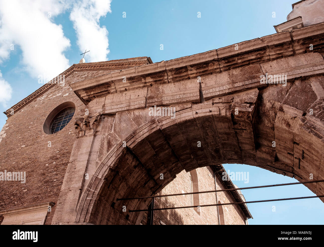 The Arco di Gallieno, Arch of Gallienus, Rome is crumbling but added ...