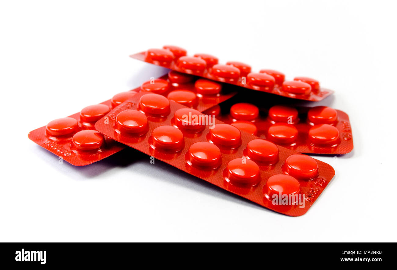 Blisters with tablets Cut Out Stock Images & Pictures - Alamy