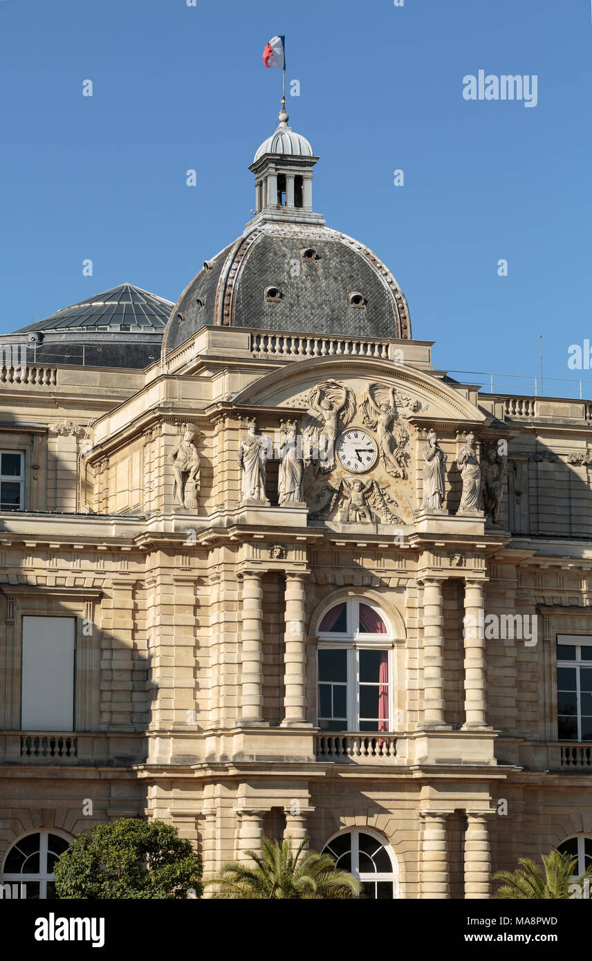 Luxembourg Garden in Paris. Luxembourg Palace is the official residence ...