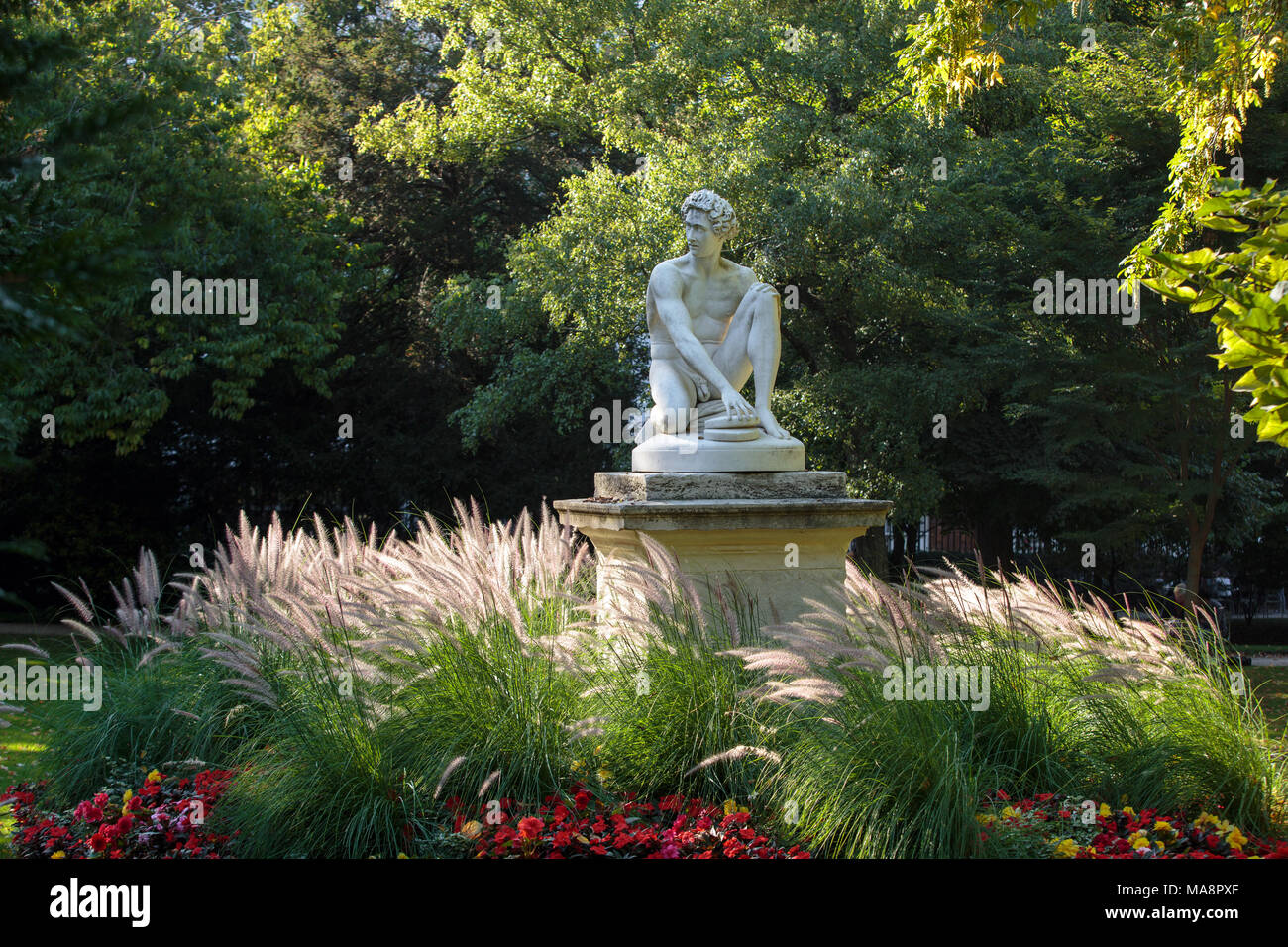 Paris - Luxembourg Gardens. Sculpture of Archidamas by Philippe Joseph ...