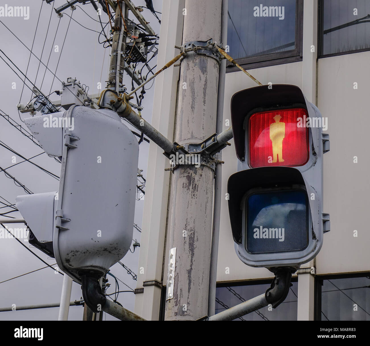 Traffic lights for pedestrian showing the red in Tokyo, Japan Stock ...