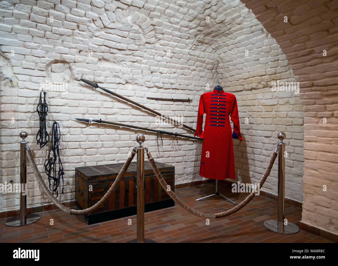 Novozhivotinnoe, Russia - May 26, 2017: Ancient caftan, chest and ...