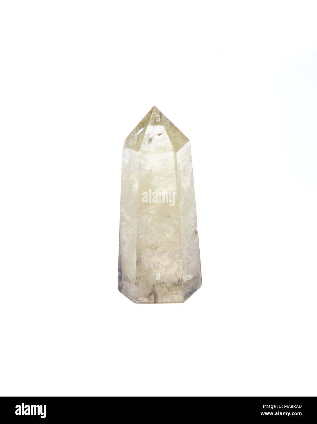 Polished citrine single point isolated on white background Stock Photo ...