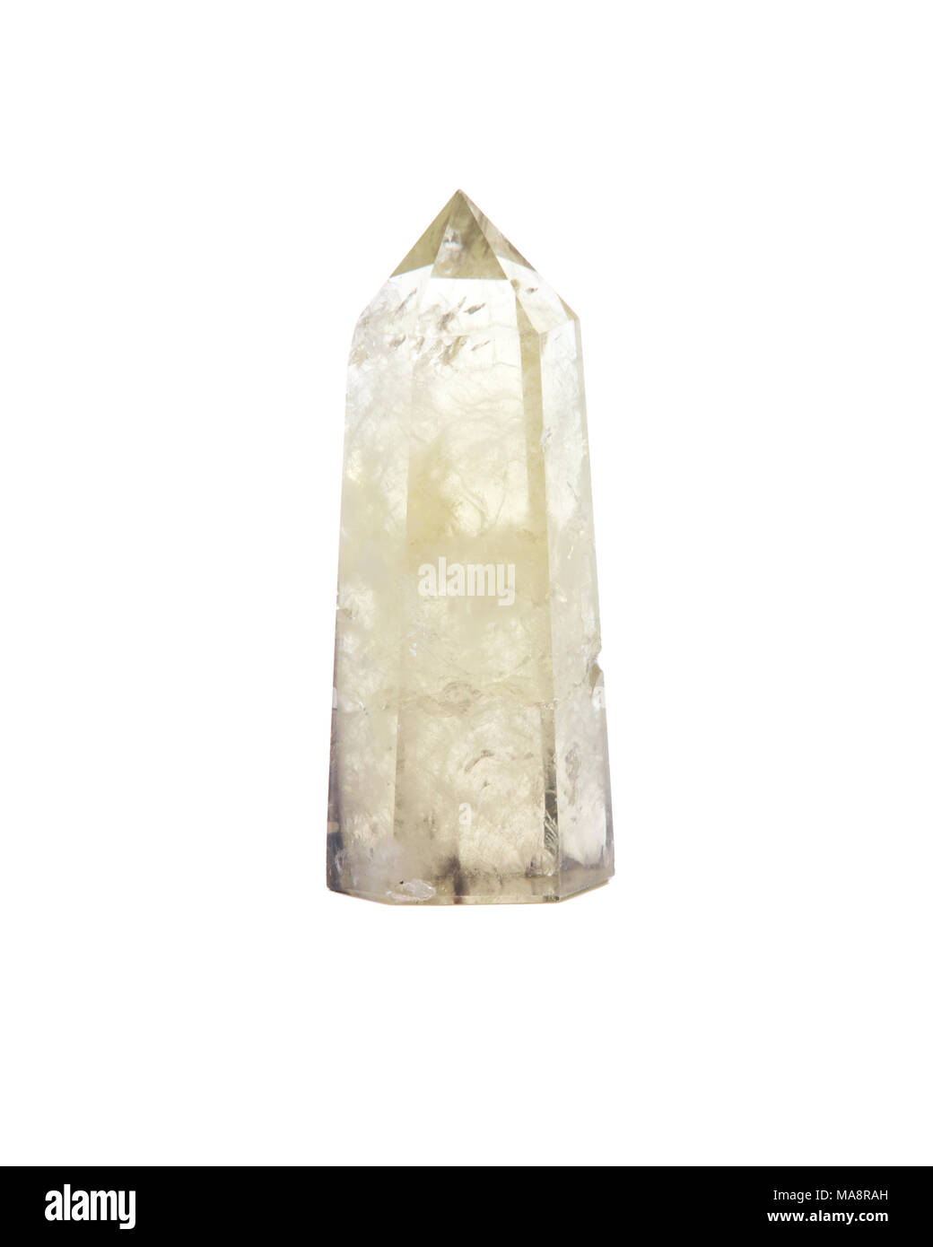 Polished citrine single point isolated on white background Stock Photo ...