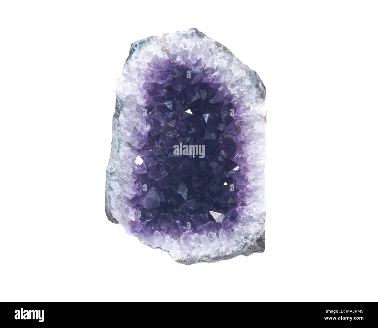 Amethyst cathedral geode specimen from Brazil isolated on white ...