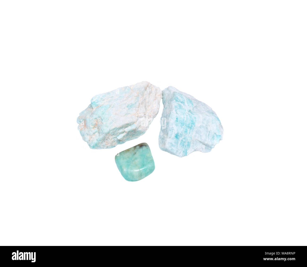 Amazonite chunk from Madagascar and tumbled amazonite from Peru ...