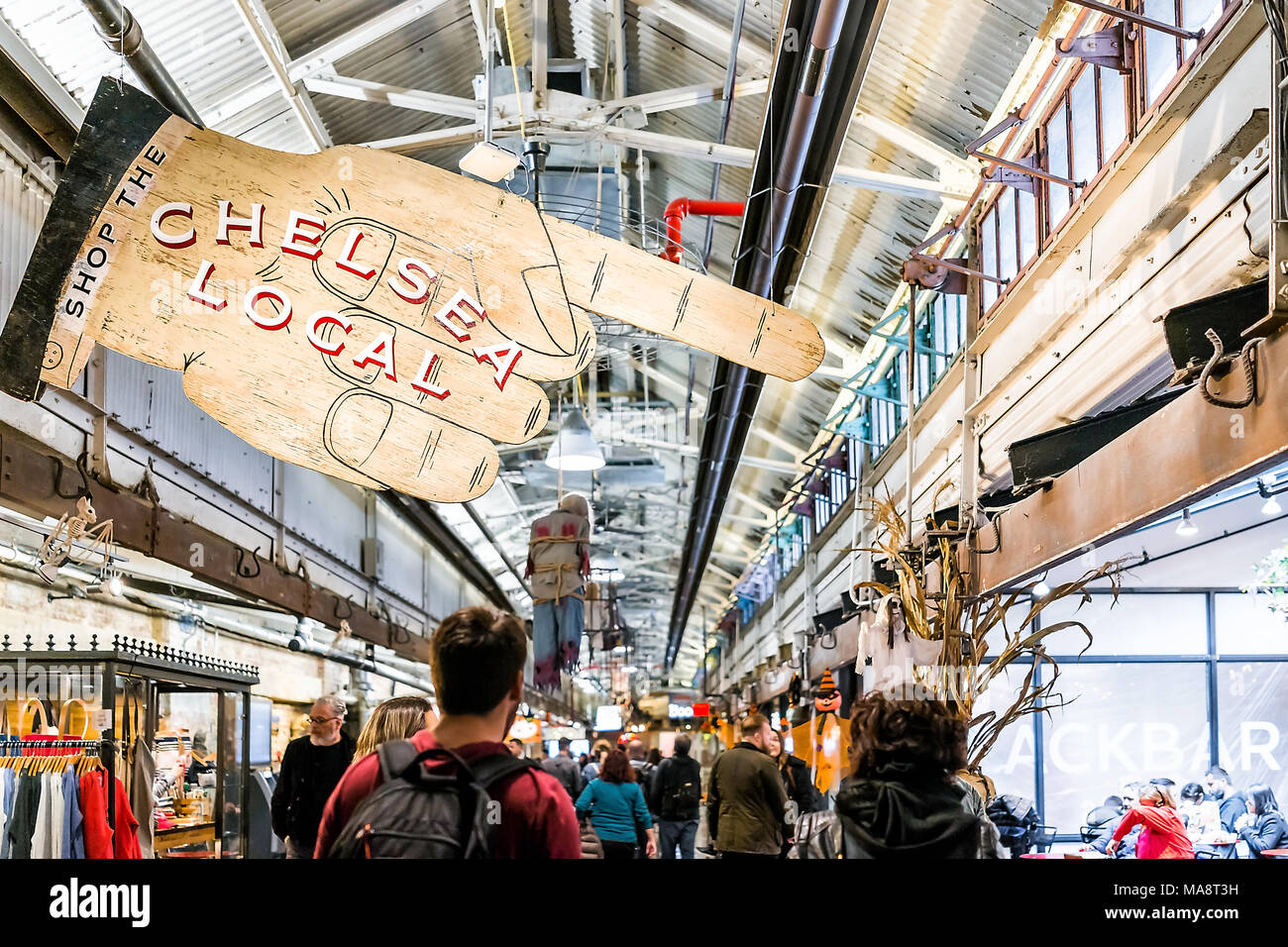 Chelsea market new york sign hi-res stock photography and images - Alamy