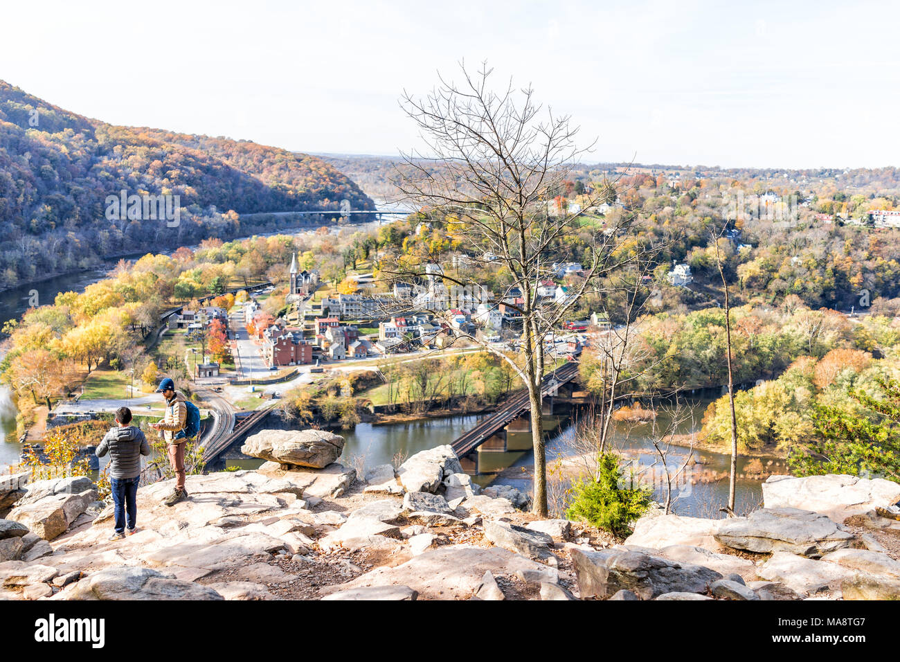 Hiker overlook harpers ferry landscape hi-res stock photography and ...