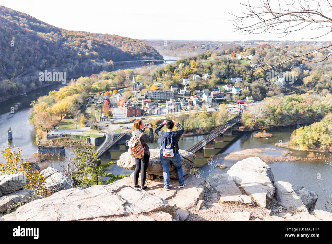 Hiker overlook harpers ferry landscape hi-res stock photography and ...