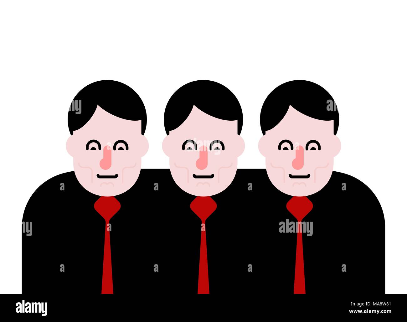 Business team. Three people together. Vector illustration Stock Vector ...