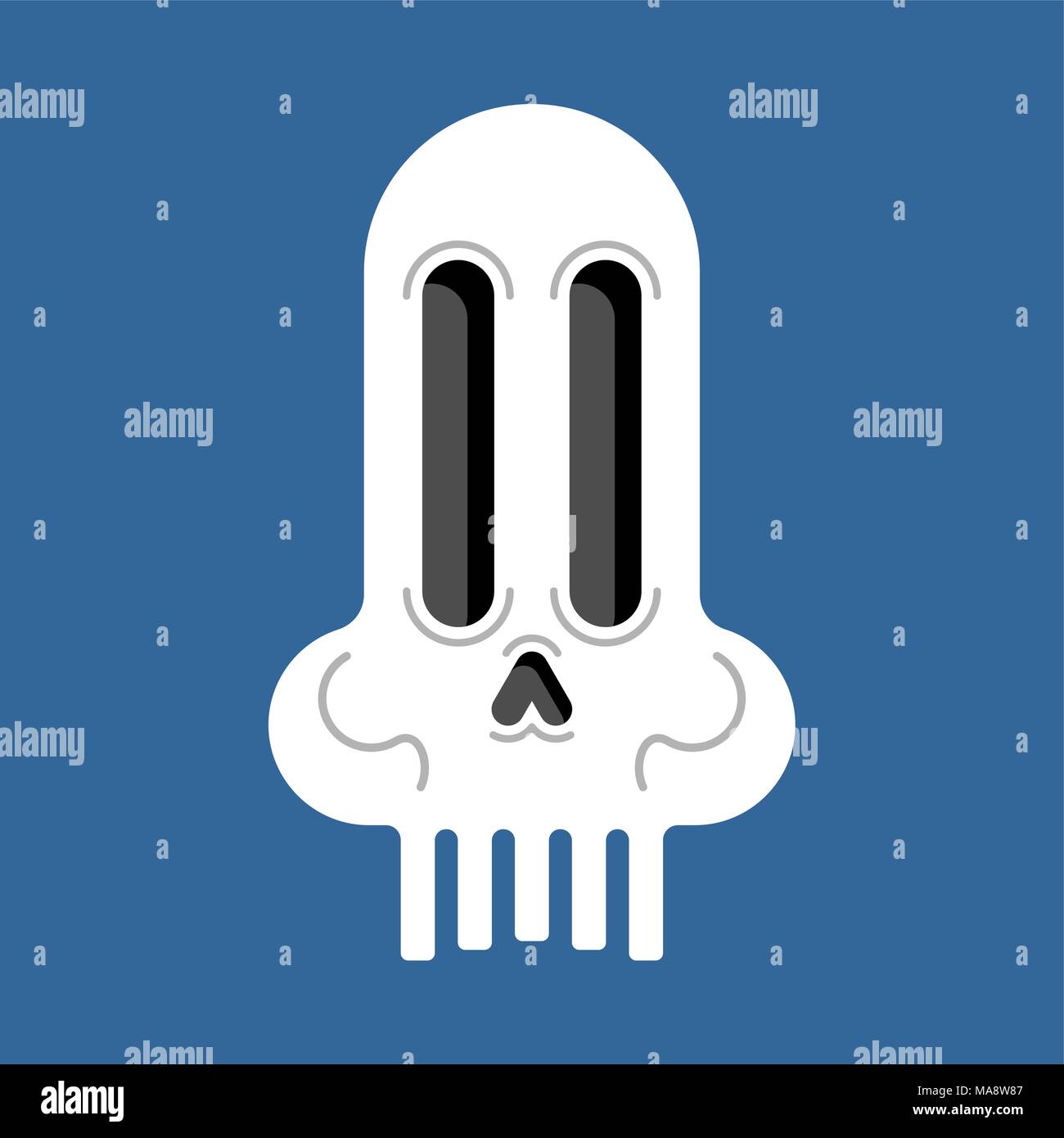 Skull cartoon style. Head of skeleton. Vector illustration Stock Vector ...