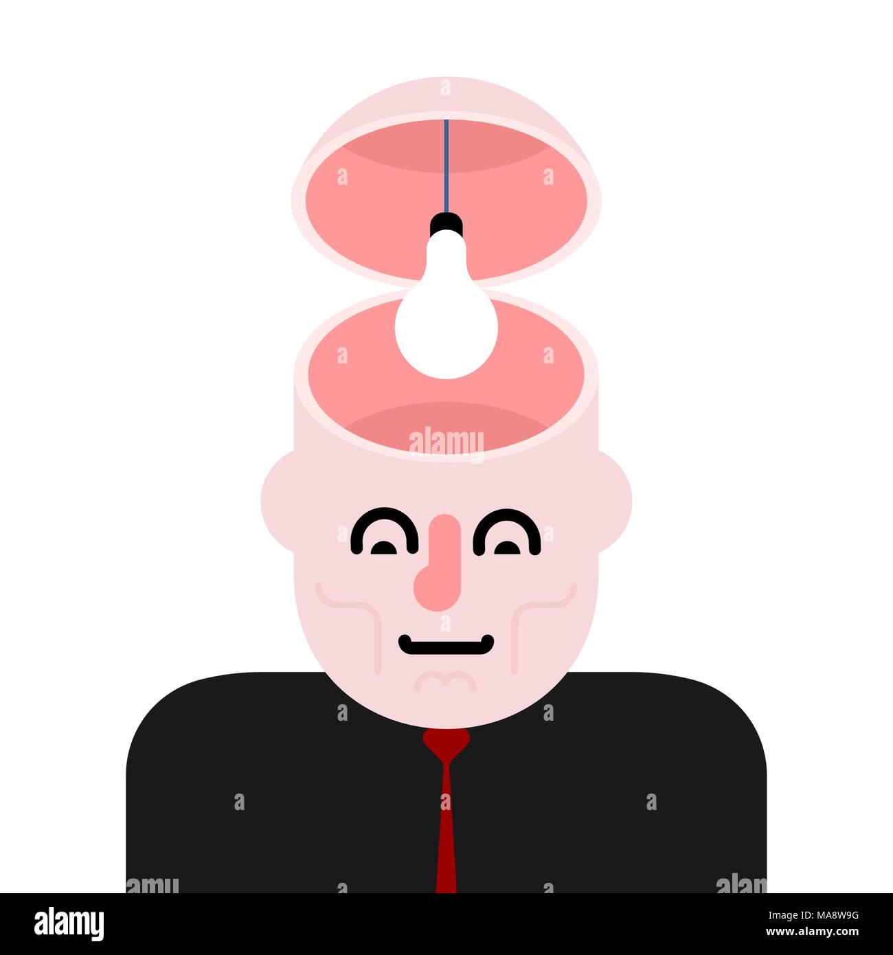 Light bulb in head. Idea concept illustration. Open head Stock Vector ...