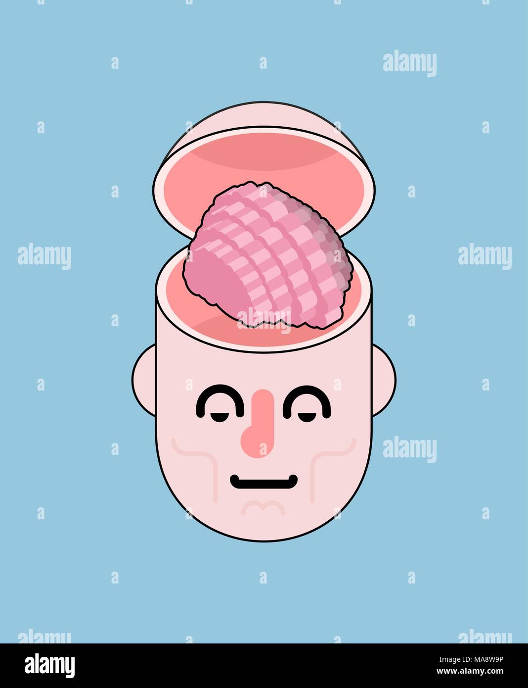 Open head and Brain isolated. Vector illustration Stock Vector Image ...